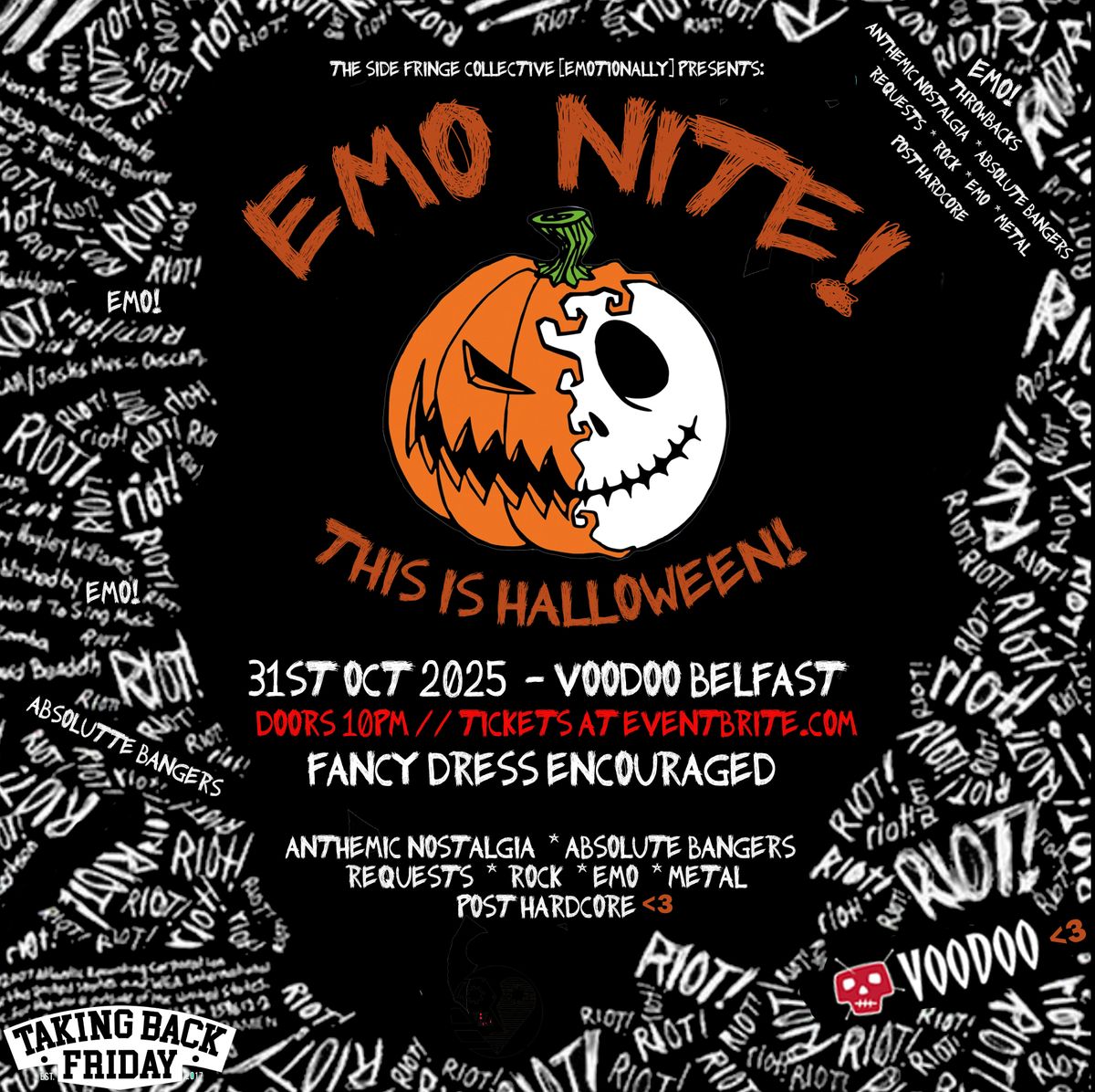 Taking Back Friday - Emo Nite! Halloween Night 2025 at Voodoo Belfast ...