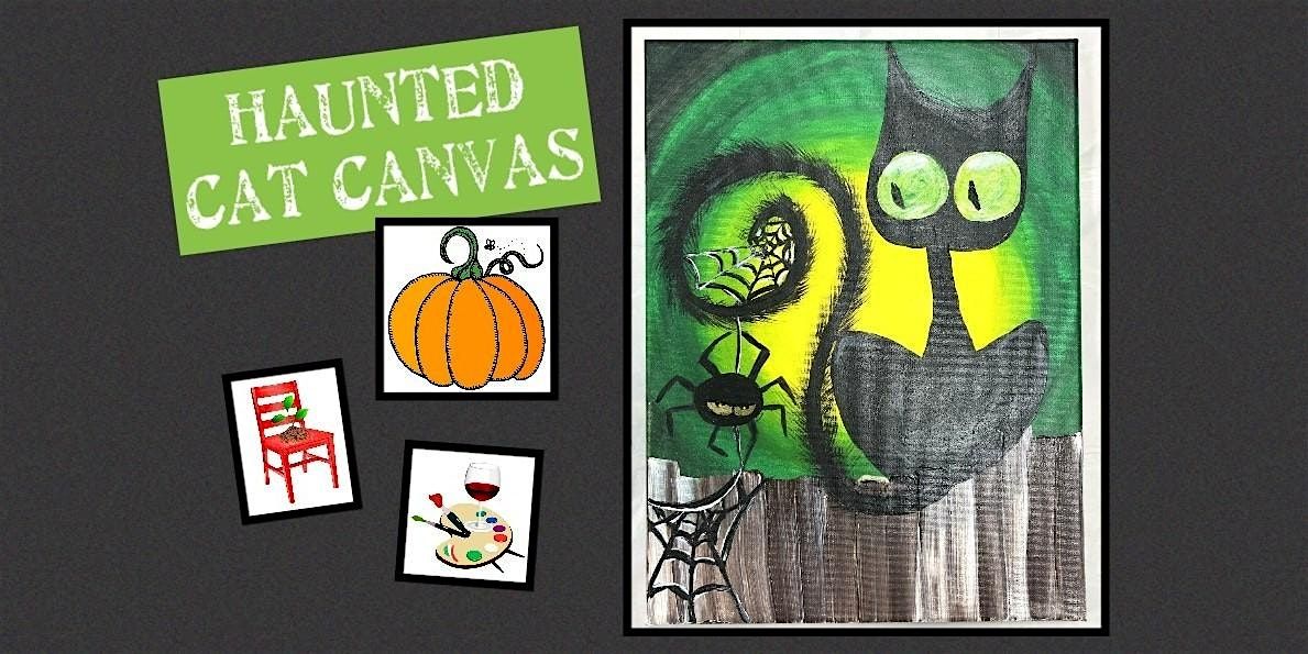 Haunted Cat Canvas | Red Chair Farm, Canby, OR | October 26, 2025