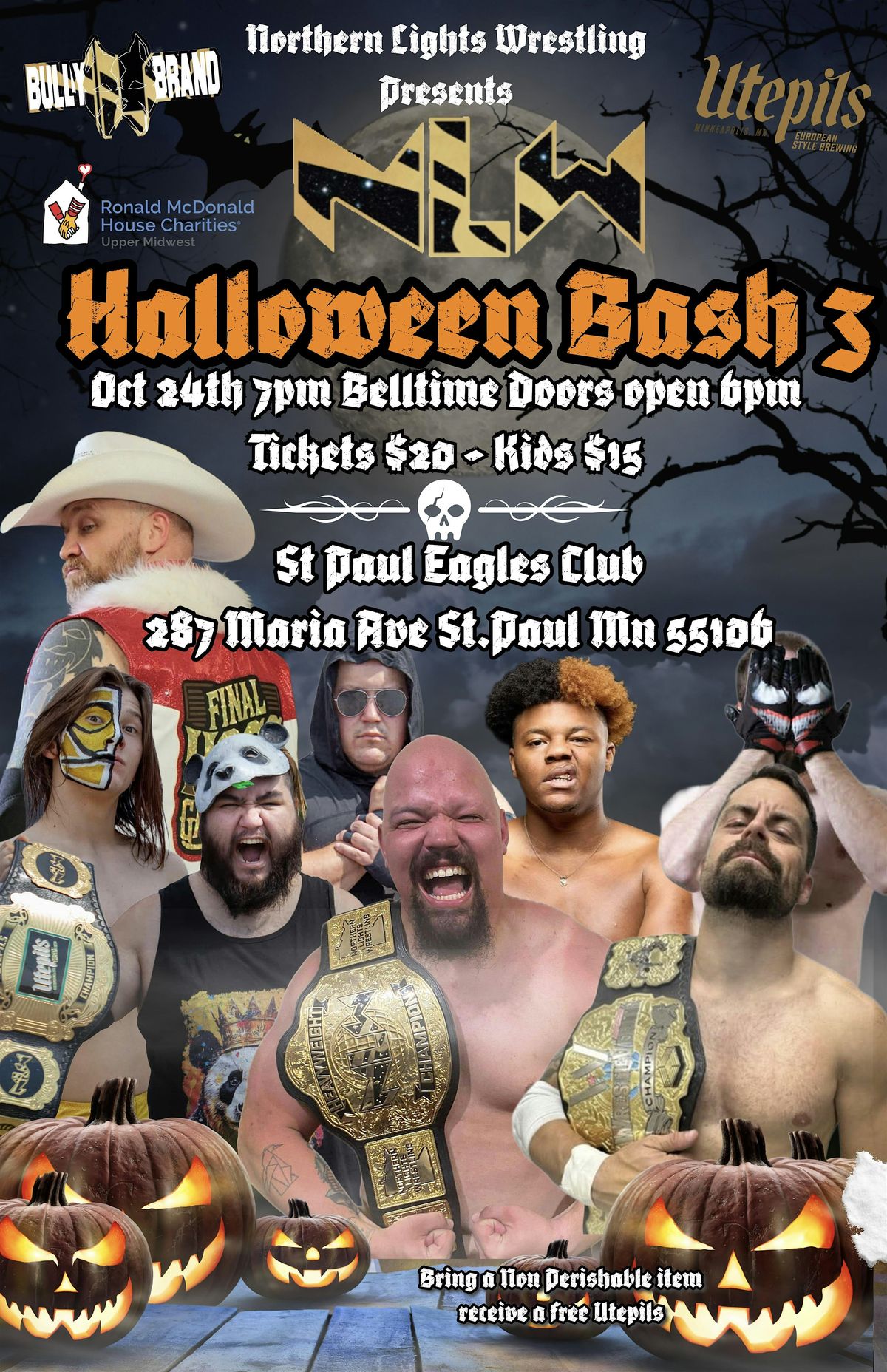 Northern Lights Wrestling Presents Halloween Bash 3 | 287 Maria Ave, Saint Paul, MN | October 24 ...